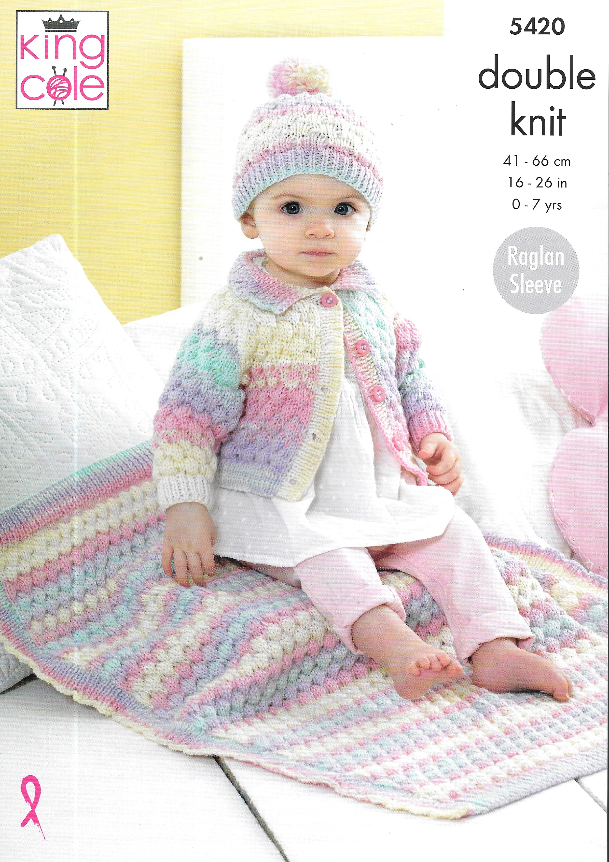 5420 King Cole double knit Cardigan/Hat/Blanket knitting pattern – Wool ...