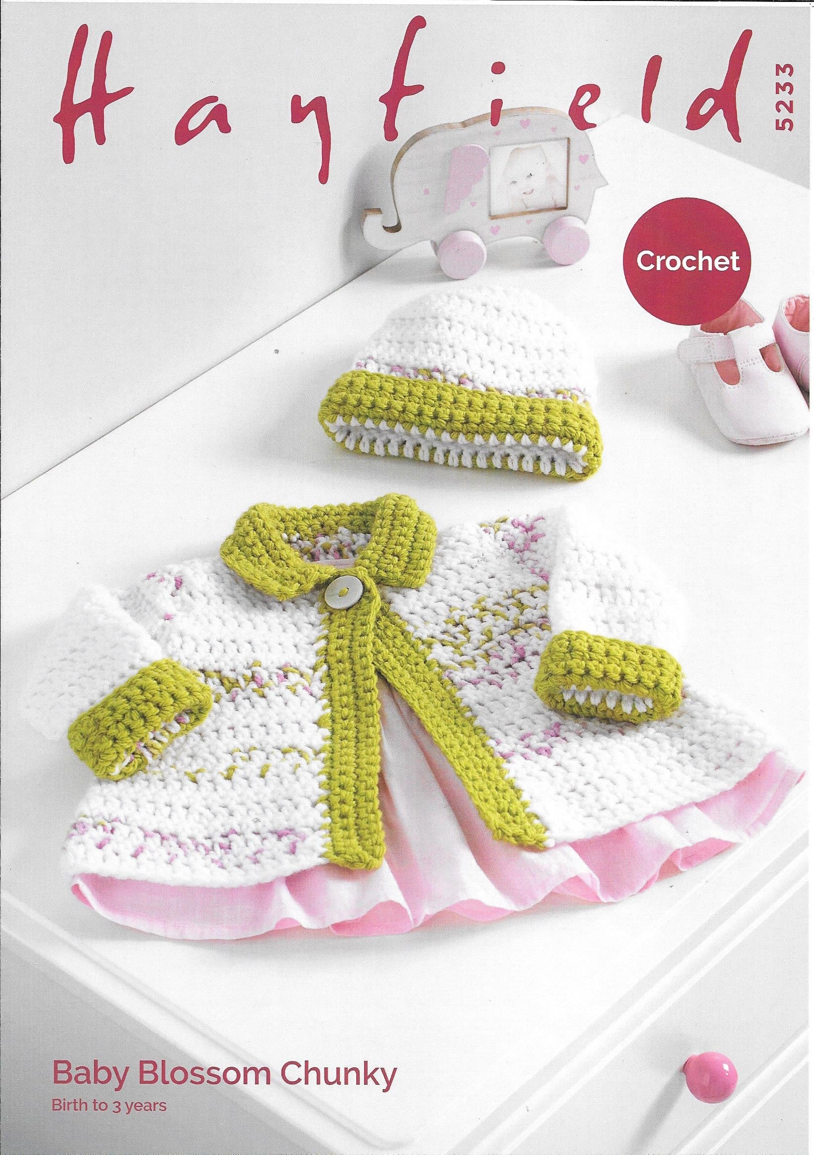 5233 Hayfield Baby Blossom Chunky Jacket Crochet Pattern – Wool And ...