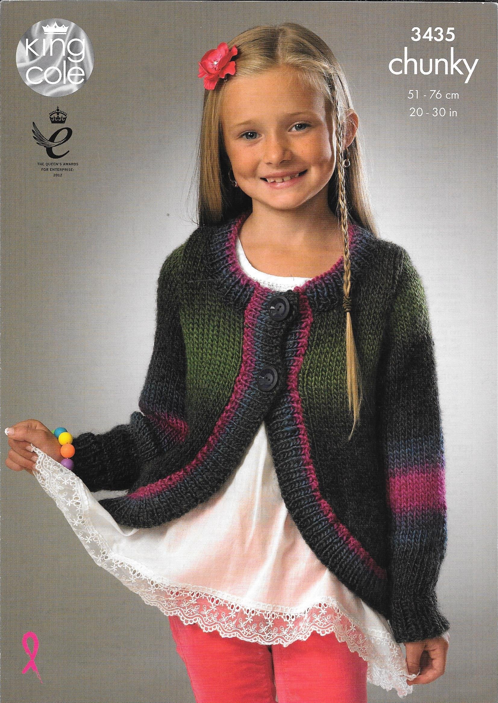 King Cole 3435 Chunky Riot Child Jacket knitting pattern – Wool And ...