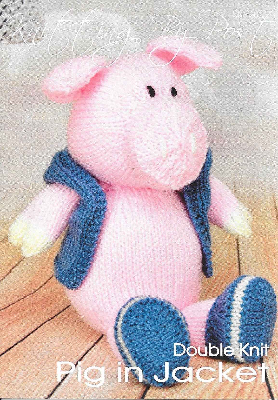 KBP-202 Pig in Jacket Toy in DK knitting pattern – Wool And Much Much More
